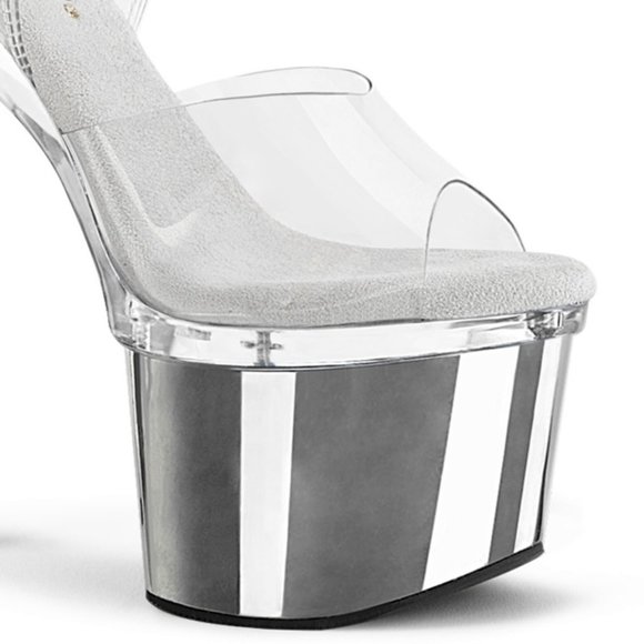 Shoes | Platform Clear Chrome High Heel Shoes | Poshmark